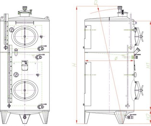 [ZK] Multi-chamber Tank - Stainless Steel Vessel | Letina